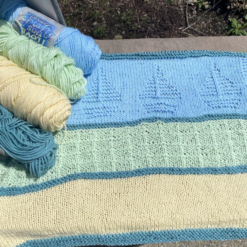 Sailboat Theme Baby Blanket Pattern | candyloucreations knitting blog